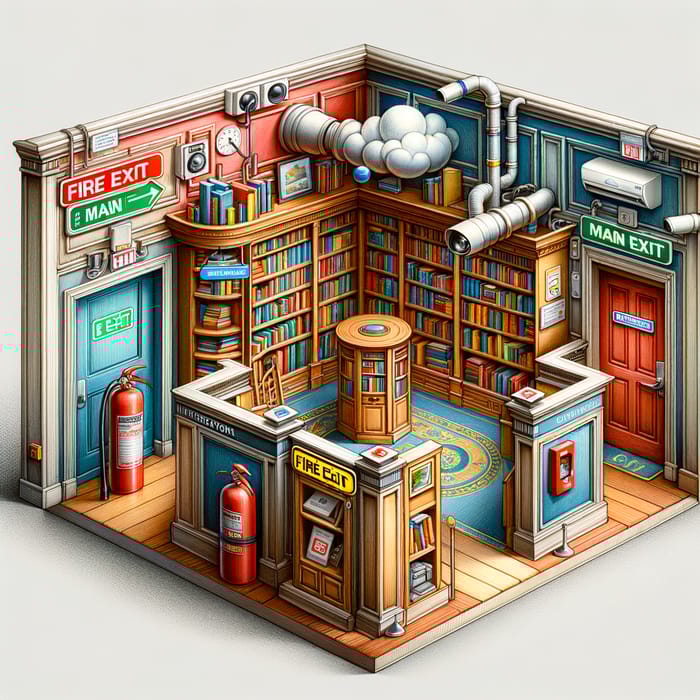 Modern 3D Library with Advanced Safety Features | AI Art Generator ...