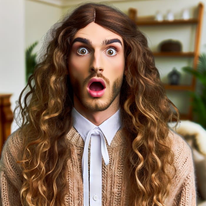 Surprised Effeminate Crossdresser | AI Art Generator | Easy-Peasy.AI