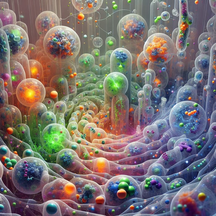 Abstract Cellular Metabolism Art Visuals | AI Art Generator | Easy-Peasy.AI