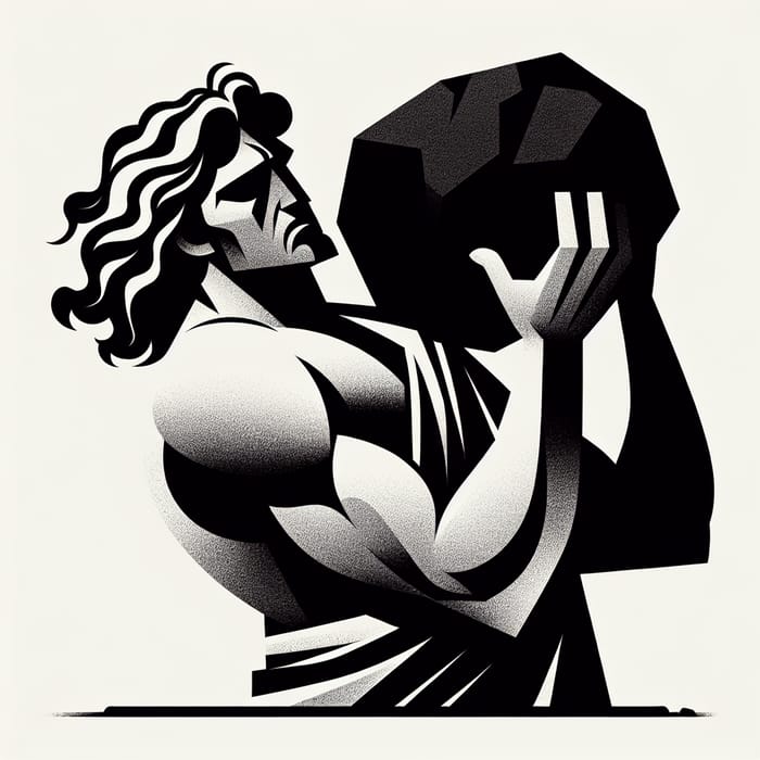 Monochrome Illustration of Prometheus | AI Art Generator | Easy-Peasy.AI