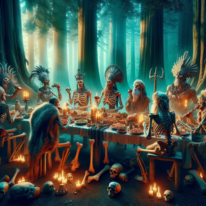 Ancient Slavic Gods Feast on Human Bones | AI Art Generator | Easy-Peasy.AI