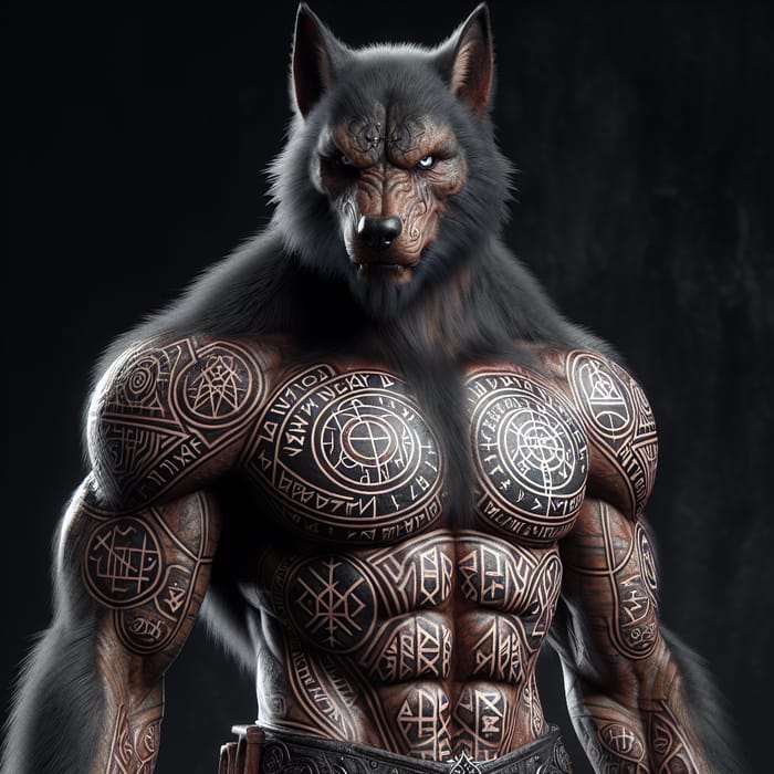 Werewolf Character with Runes on Clothes | AI Art Generator | Easy-Peasy.AI