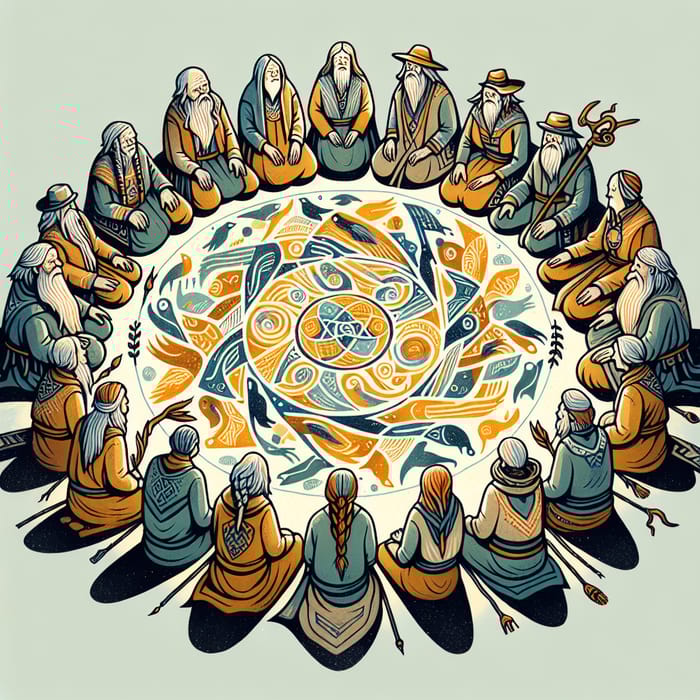 Ancestors Gathered in Circle Image | AI Art Generator | Easy-Peasy.AI