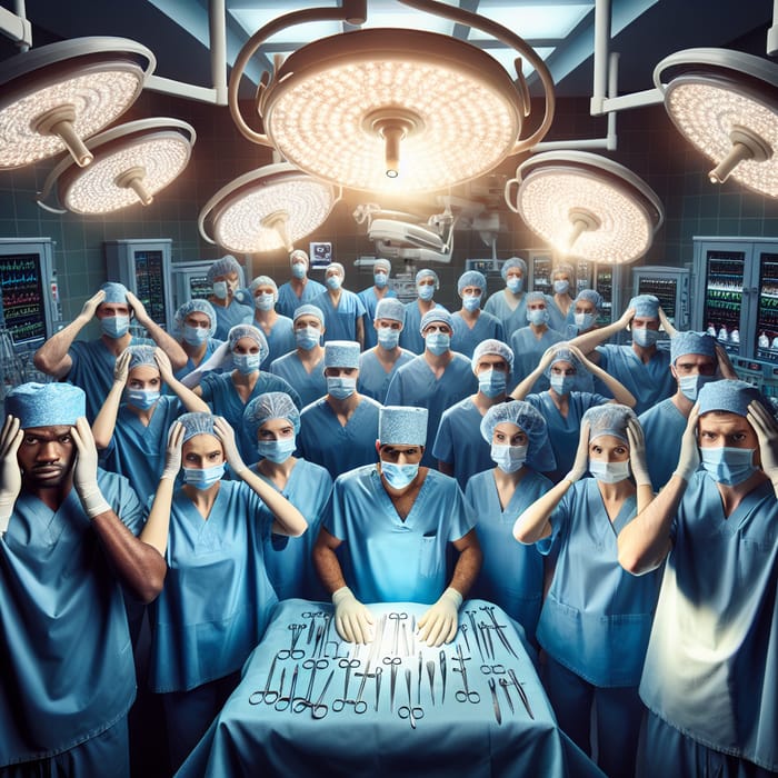 Operating Room Scene with Medical Team | AI Art Generator | Easy-Peasy.AI