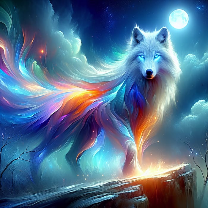 Majestic Mystical Wolf Art | Ethereal Digital Painting | AI Art ...