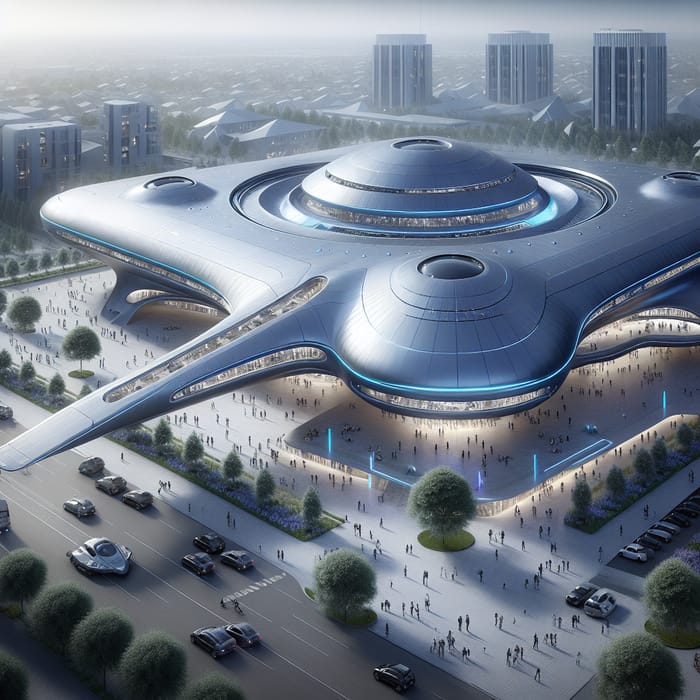 Futuristic School Shaped Like an Alien Spaceship | AI Art Generator ...