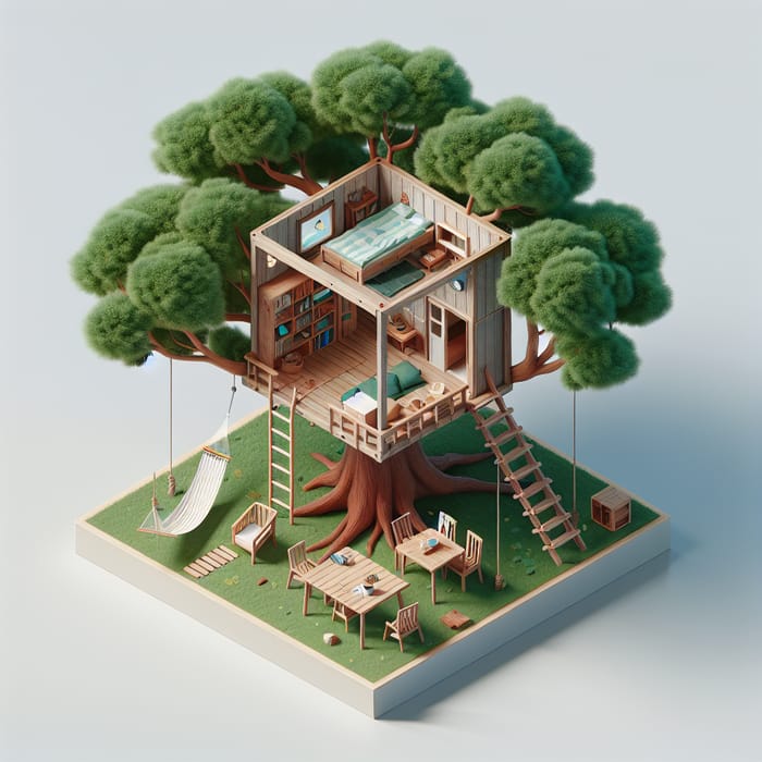 Two-Story Tree House Interior: Cozy Rustic Design | AI Art Generator ...