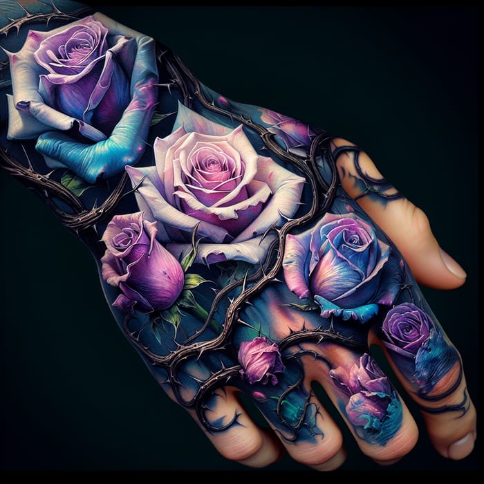 Impressionist Tattoo of Healing Roses on Hand | AI Art Generator | Easy ...