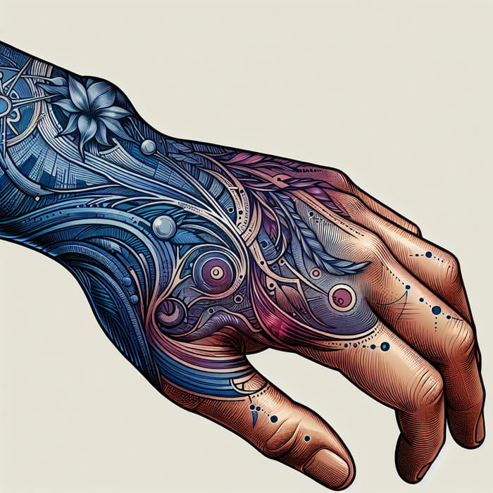 Tattoo Design: Trauma & Healing in Blue & Purple | AI Art Generator ...
