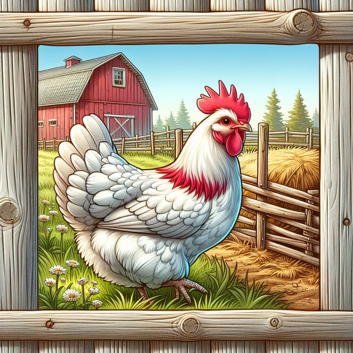 Vibrant Red Crested Hen in Rural Setting - Beautiful Image | AI Art ...