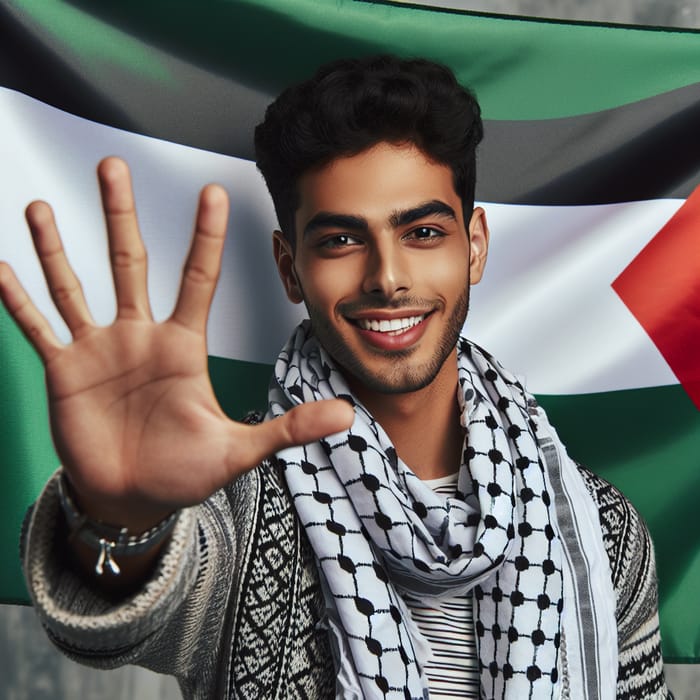 Man Holding Palestinian Flag | Symbol of Solidarity | AI Art Generator ...