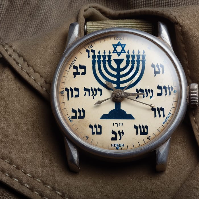 Vintage Israeli Military Watch Face with Menorah Symbol - Forward ...
