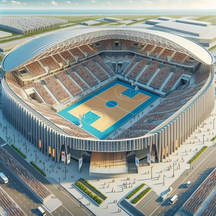 Modern Basketball Stadium Design with Retractable Roof | AI Art ...