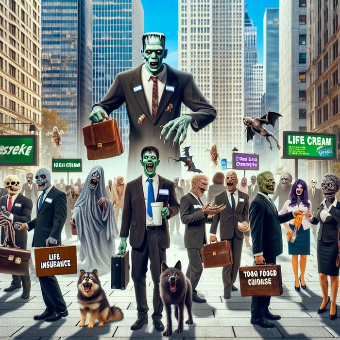 Sales Horror: The World Dominated by Monstrous Reps | AI Art Generator ...