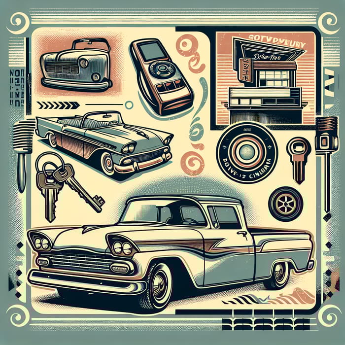 Vintage Car Themed T-shirt Design | Retro 50s & 60s Style | AI Art ...