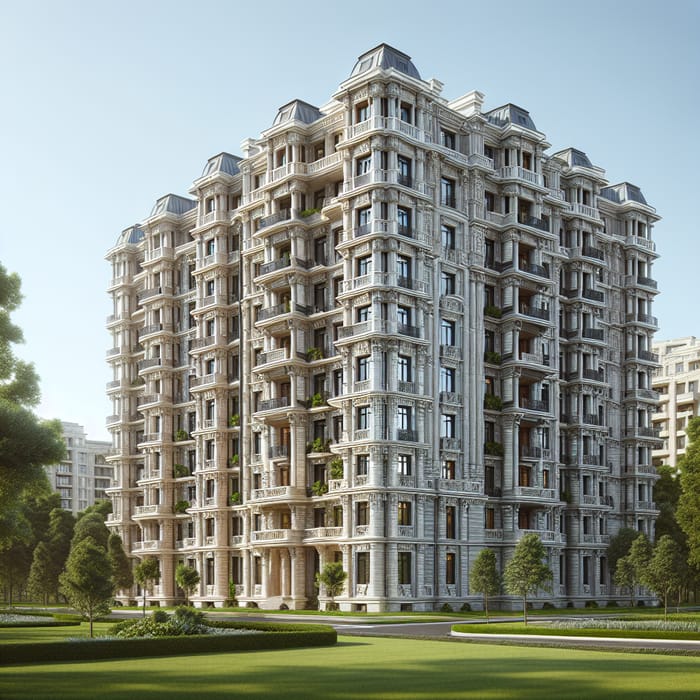 Classic 12-Storey Residential Building | AI Art Generator | Easy-Peasy.AI
