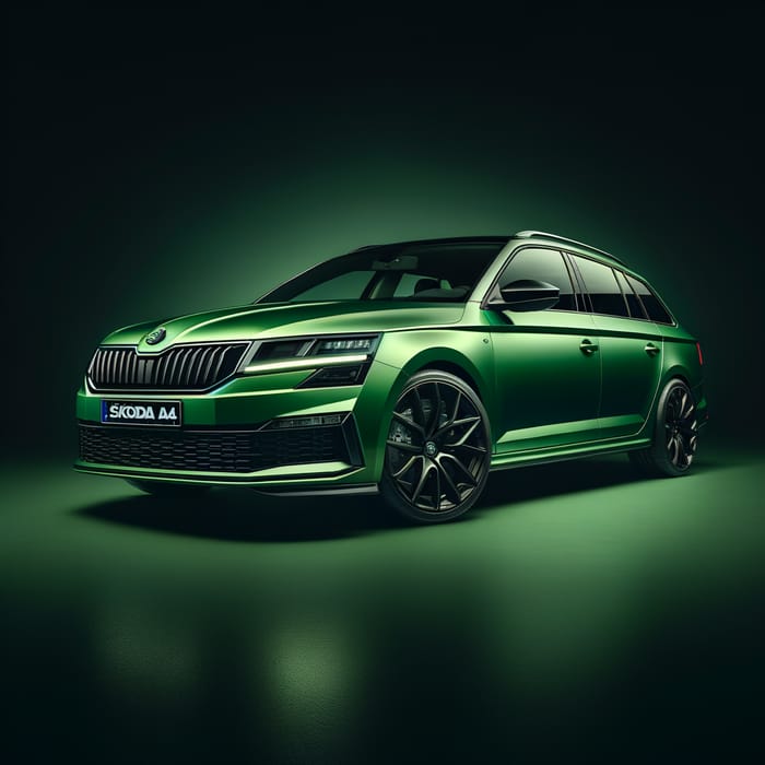 Striking Green Skoda Octavia A4 Widebody on Black Background | AI Art ...