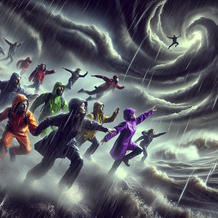 Braving the Storm: Courageous Individuals in Action | AI Art Generator ...