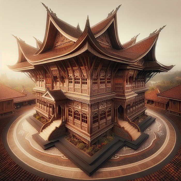 Intricately-Designed Javanese Joglo House with Warm Earthy Palette | AI ...
