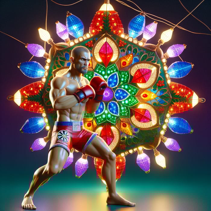 Colorful Christmas Parol Illuminated by UFC Fighter Spirit | AI Art ...
