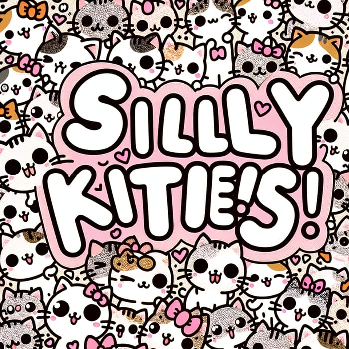 Adorable Hello Kitties | Silly Kitties!! Fun Pose Ensemble | AI Art Generator | Easy-Peasy.AI