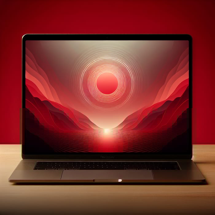 Vibrant Red Laptop Screen Wallpaper | AI Art Generator | Easy-Peasy.AI