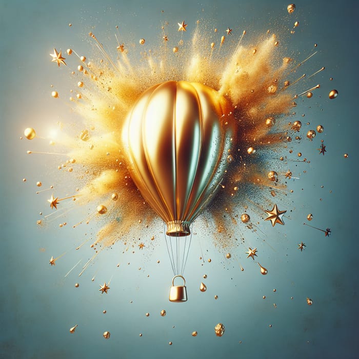 Golden Balloon Explosion | AI Art Generator | Easy-Peasy.AI