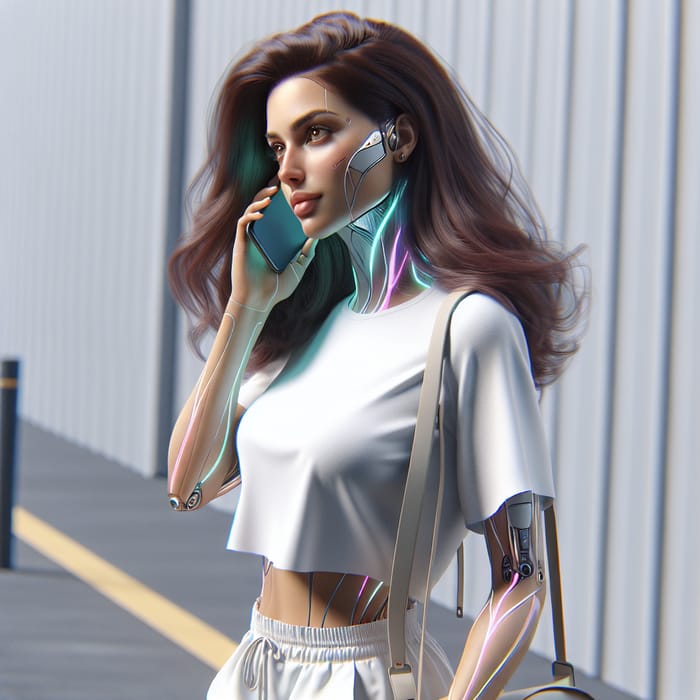 Smart and Futuristic Middle Eastern Woman: Half-Robotic Beauty in Neon ...