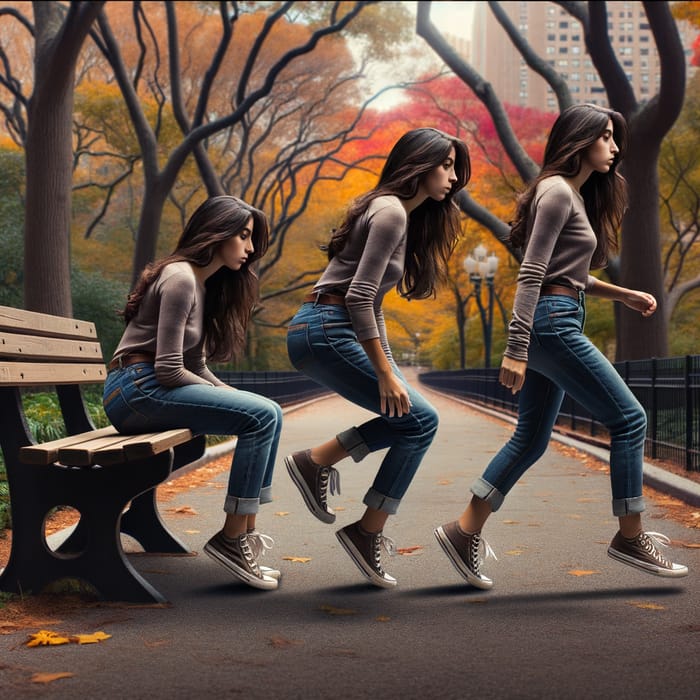 Sit Stand Walk: A Visual Movement Sequence in a Park | AI Art Generator ...