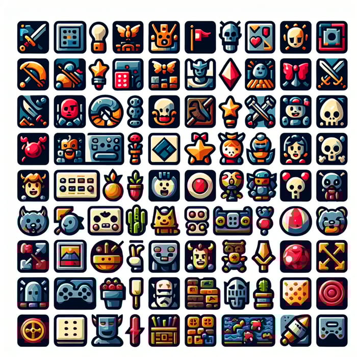 80 Individual Game Icons | AI Art Generator | Easy-Peasy.AI