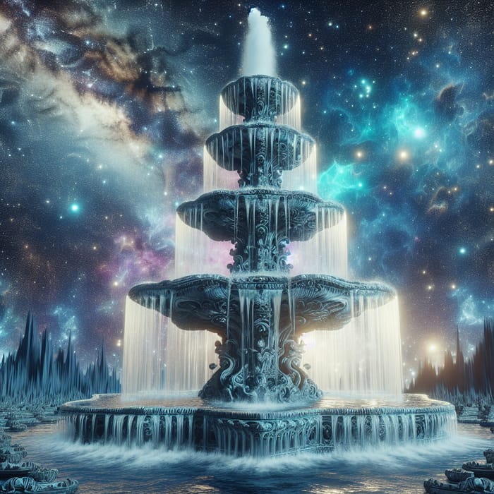 Vividly Detailed Multi-Level Fountain with Glimmering Water | Stellar ...