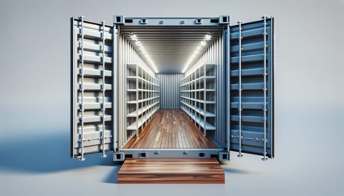 Modern Shipping Container with Open Shelves | AI Art Generator | Easy ...
