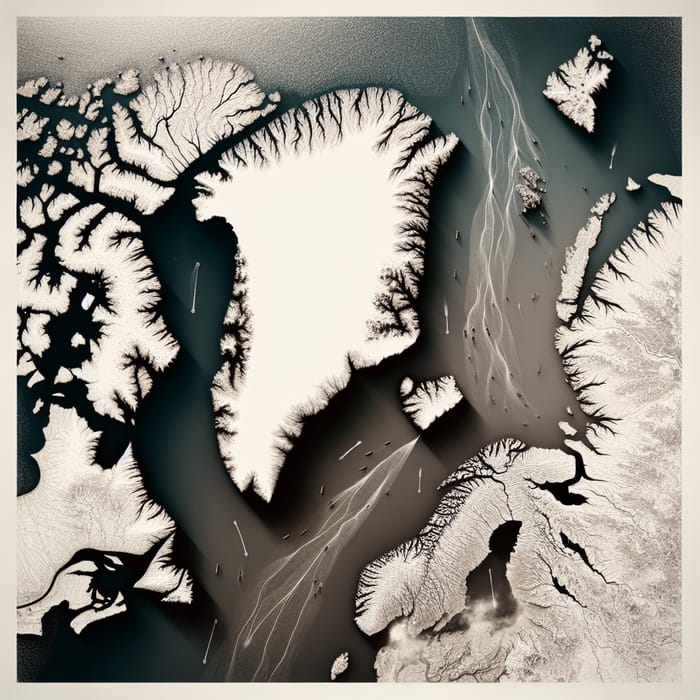 Denmark Strait: Drawing of the Channel between Iceland and Greenland ...