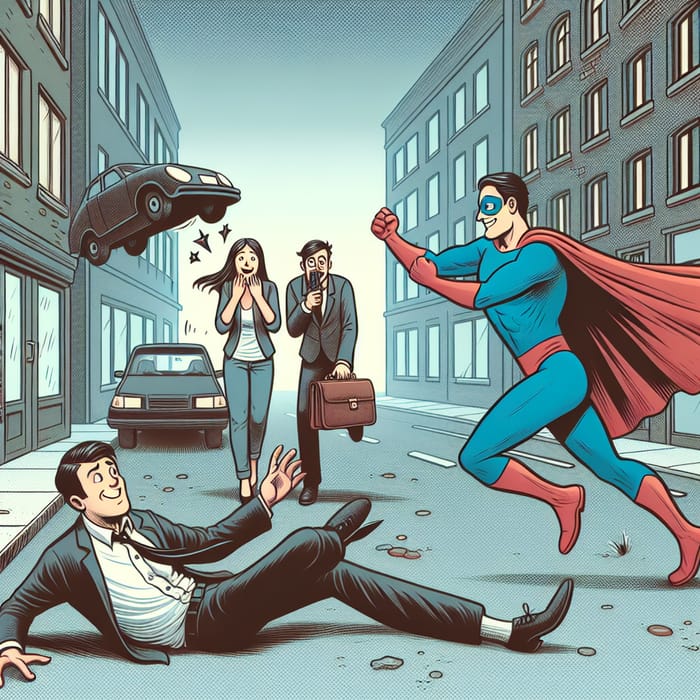 Superhero Saves Couple but Tragedy Strikes: Girlfriend's Death | AI Art ...