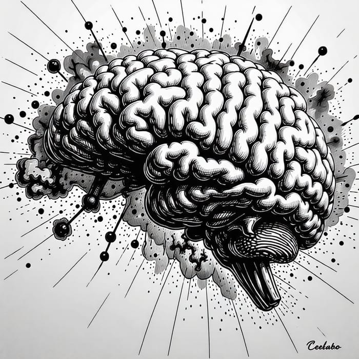 Explore the Mind: Brain Explosion Drawing | AI Art Generator | Easy ...