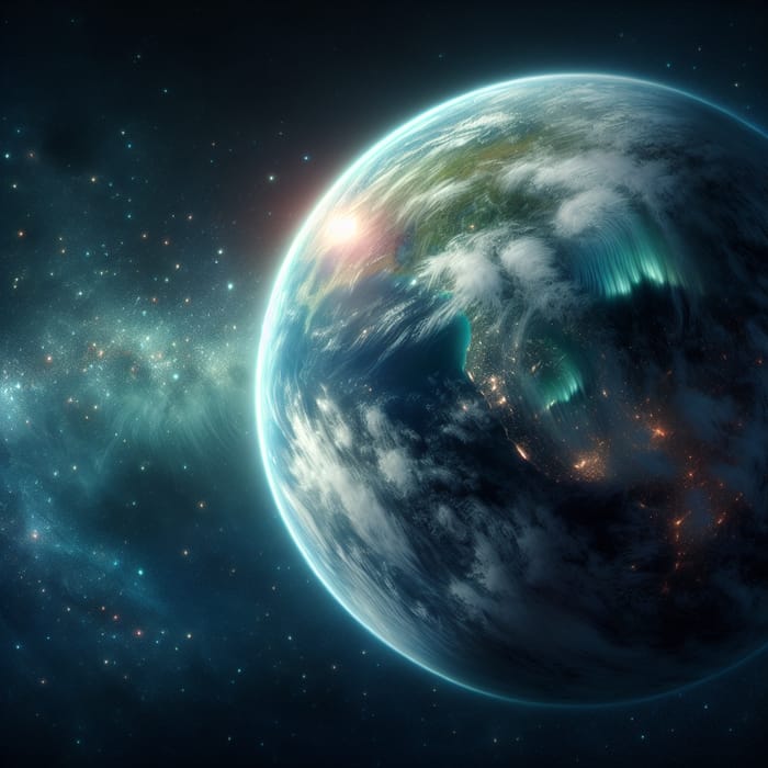 Stunning Expanse: Earth-like Planet in Deep Space | AI Art Generator ...