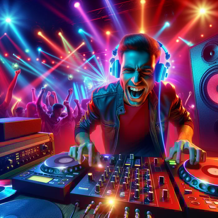 Electrifying DJ Experience in a Nightclub | AI Art Generator | Easy-Peasy.AI