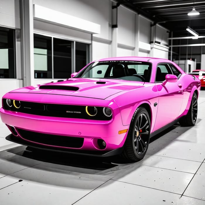 Dodge Challenger with Porsche Pig Pink Livery | AI Art Generator | Easy ...
