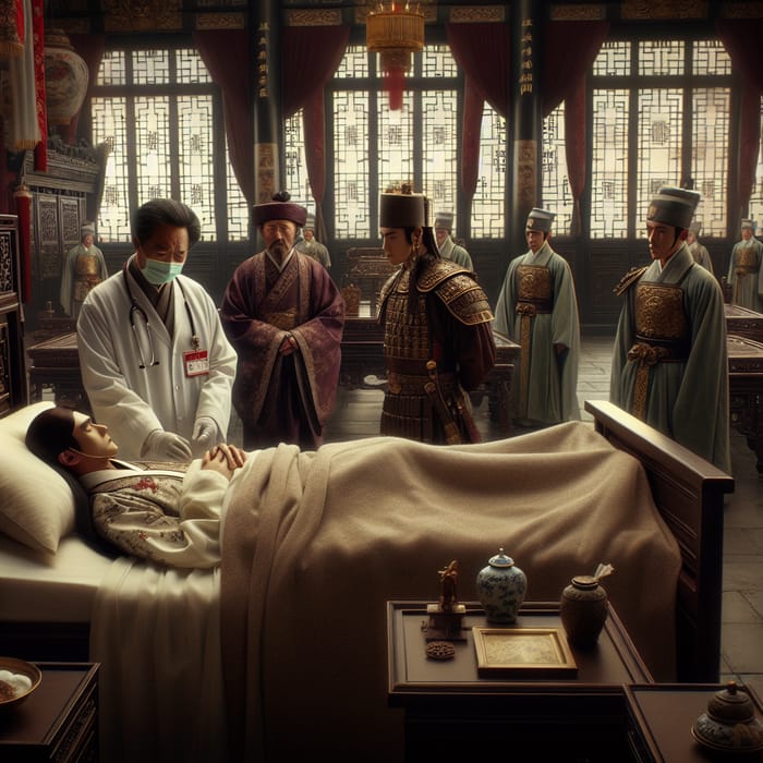 Royal Scene in Chinese Palace: King's Severe Illness Drama | AI Art ...