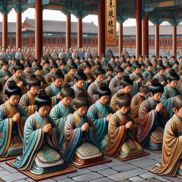 Ancient Chinese Royal Ceremony: Children Bound for Reverent Ritual | AI ...