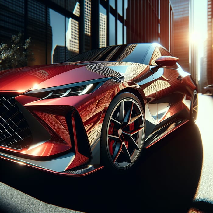 Modern Red Car in Urban Setting | Stylish Design & Cityscape | AI Art ...