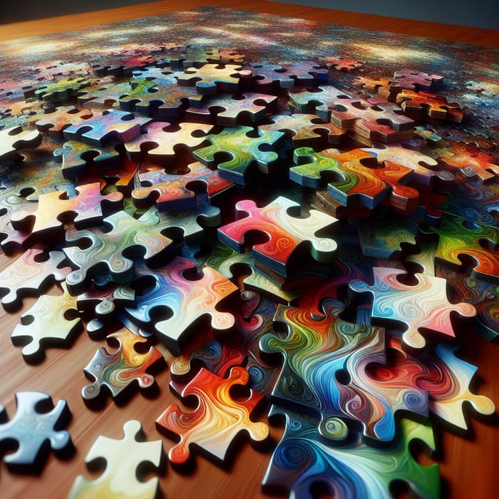 Vibrant Abstract Jigsaw Puzzle Pieces Collection | AI Art Generator ...
