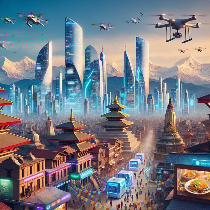 Future Nepal: Modernity, Innovation, and Majestic Himalayas | AI Art ...