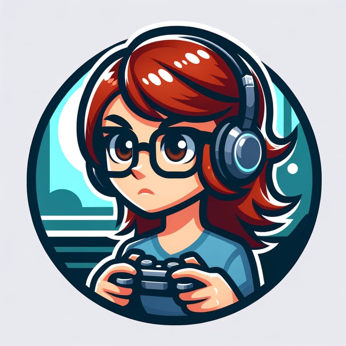 Comical Female Gaming Avatar Icon Design | AI Art Generator | Easy-Peasy.AI