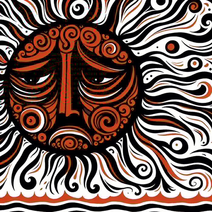 Emotive Sun in Mezen Painting Style | AI Art Generator | Easy-Peasy.AI