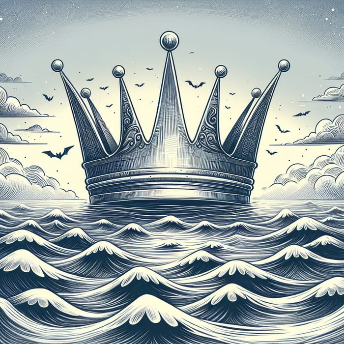 Crown Floating on the Sea - Creative Artwork | AI Art Generator | Easy ...