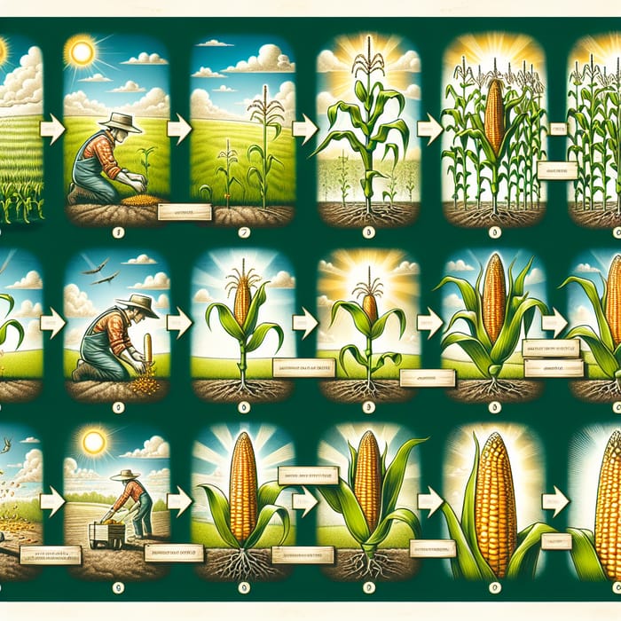 Corn Cultivation Steps Explained Diagram | AI Art Generator | Easy-Peasy.AI