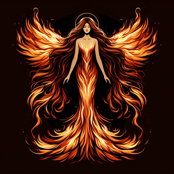 Majestic Fire Angel: Dominance & Grace | AI Art Generator | Easy-Peasy.AI