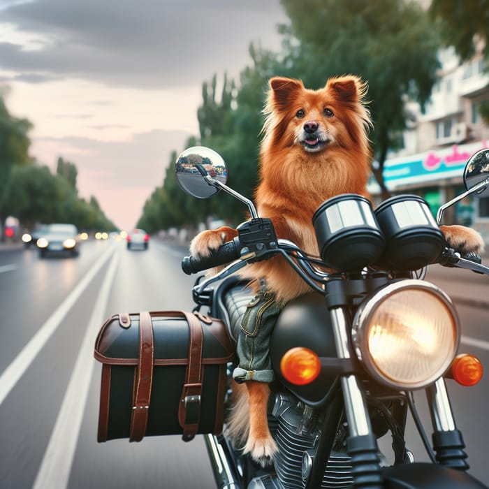 Dog Riding Motorcycle - Brave Animal Voyage | AI Art Generator | Easy ...
