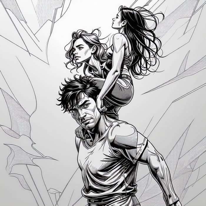 Dynamic Balance: Intricate Pen and Ink Drawing | AI Art Generator ...